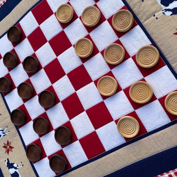 Qty 24 - 1.25" Wood Stacking Checkers Finished in Clear and Walnut, 12 ...