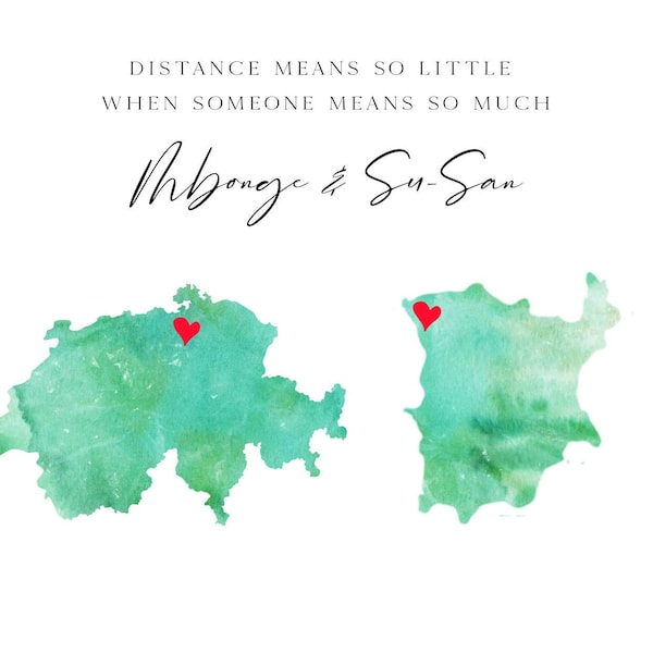 Custom Love Map Printable, Long Distance Relationship Map, Long ...