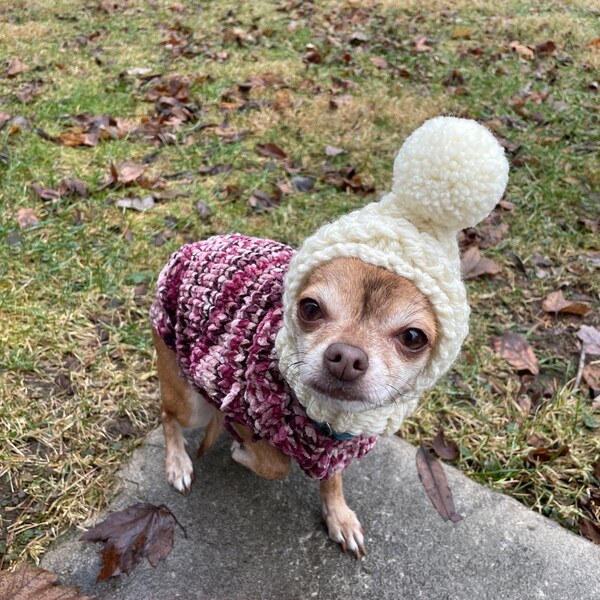 Chartreuse Knit Wool Hat for Small Dog Puppy Hood Chihuahua Clothes ...