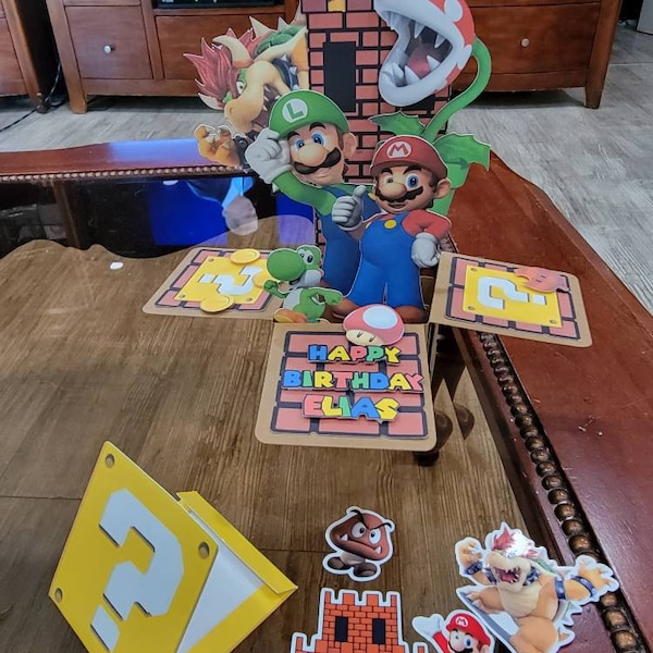 Mario Personalized Birthday Card - 3D Box Card Customizable With Name ...
