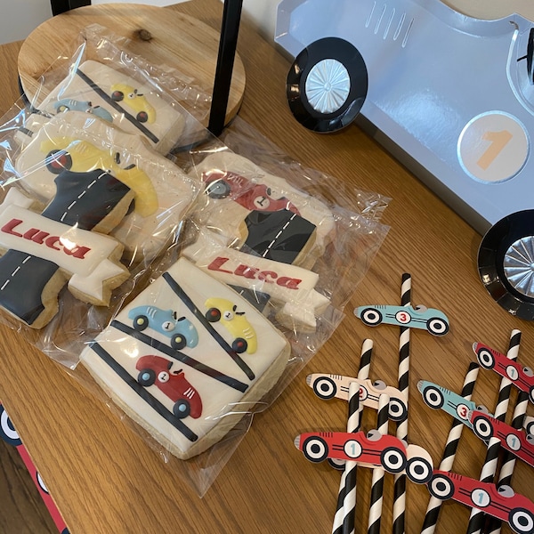 Vintage Race Car Paper Straws | Race Car Party Decorations, Fast One ...