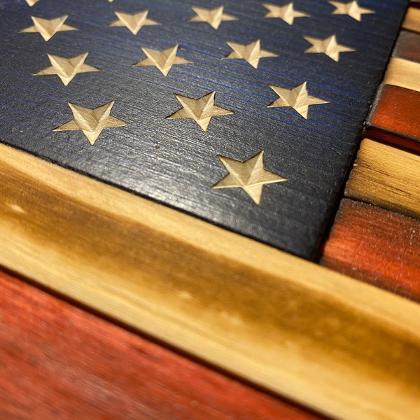 Small Handmade Rustic American Wooden Flag - Etsy
