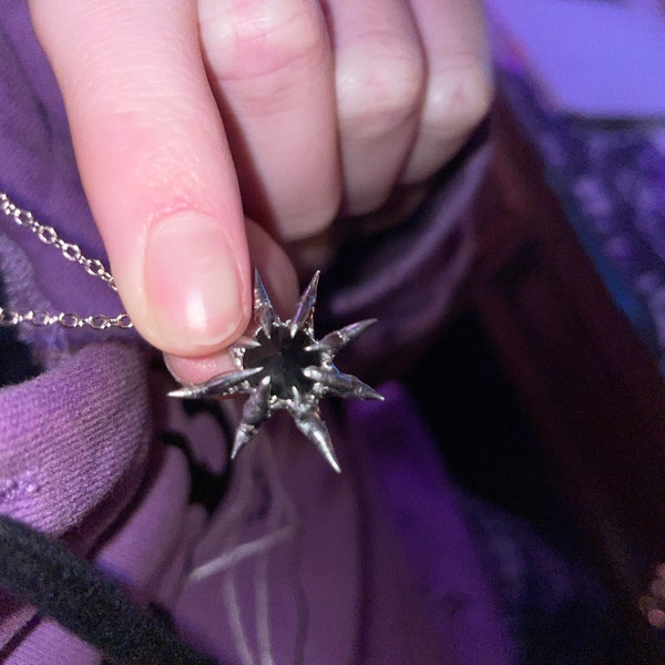 Spiky Cybersigilsm Thorn Sigil Necklace Statement Necklace Liquid Metal ...