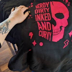Nerdy Dirty Inked and Curvy Shirt, Tattoos T-shirt , Inked, Nerdy ...