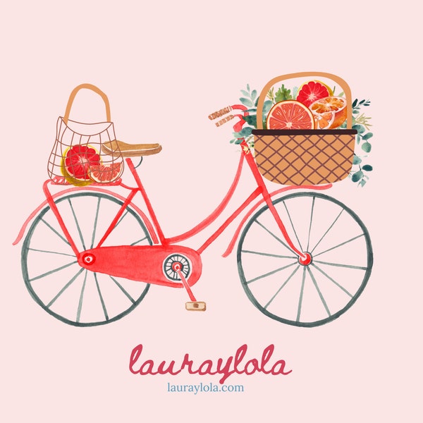 Watercolor Bicycles Clip Art Bike Clipart, Watercolor Spring Clipart ...