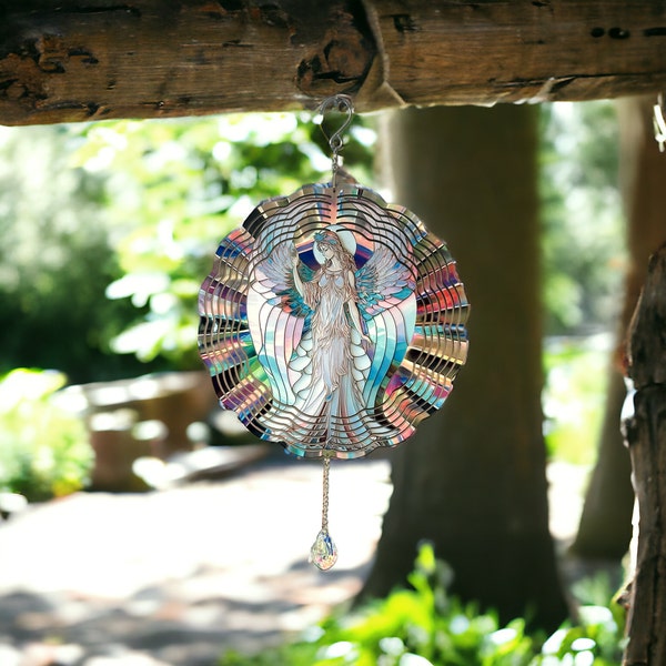 Angel Wind Spinner Sublimation Designs, Stained Glass Angel Wind ...