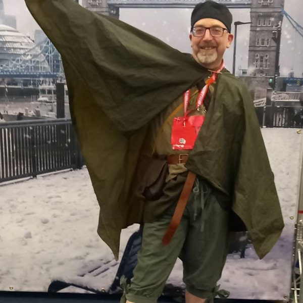 Waterproof Hooded Ranger Cloak, Ruana Wrap Poncho - Green, Medium ...