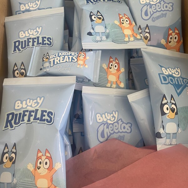 Bluey Chip Bags Bluey Birthday Chips, Bluey Party Favor Bags Birthday ...