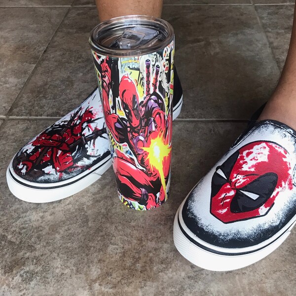 Splatter Paint Custom Deadpool Shoes - Etsy