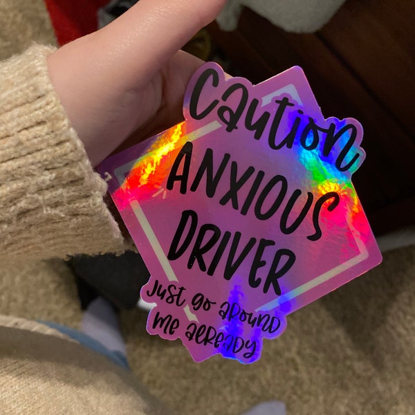 Anxious Driver Bumper Sticker, Caution Anxious Driver, I Hate Driving ...