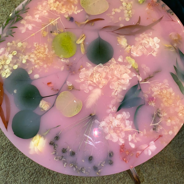Bohemian Roses Floral Resin Coffee Table With Gold Metal Legs - Etsy