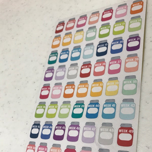 52 Week Savings Challenge Stickers | Functional Planner Stickers | F36 ...