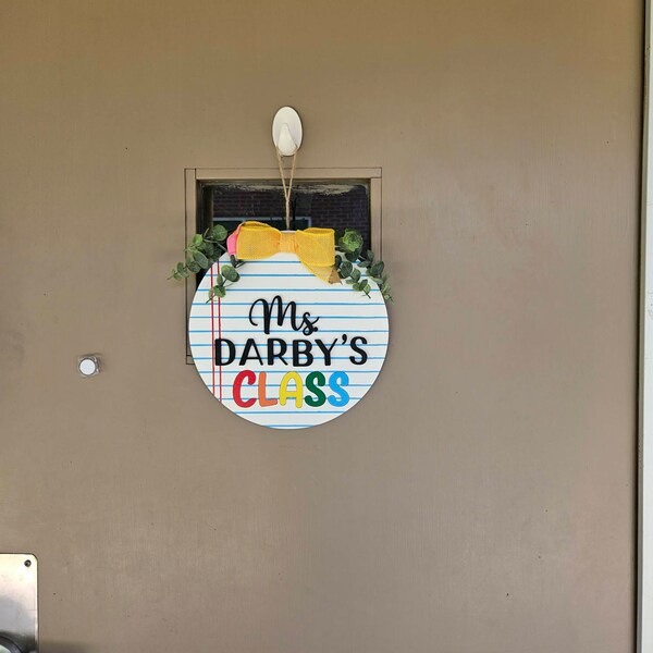 Teacher Door Sign, Classroom Notebook Paper Door Hanger, Classroom Door ...