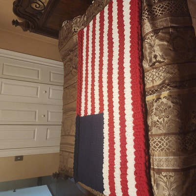 American Flag Knitting Pattern and Tutorial Instructions for Bulky Yarn ...