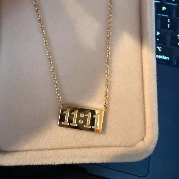 Custom 18k Gold Angel Number Necklace |111, 222 ...