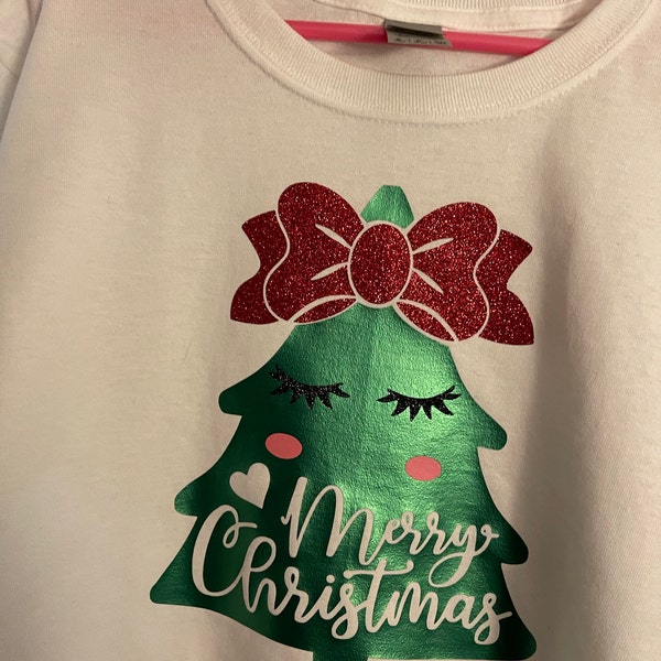 Girl Christmas Tree Svg, Png, Jpg, Dxf, Tree With Bow Svg, Merry ...