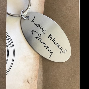 Handwritten Key Chain, Your Handwriting Keychain or Font, Personalized ...