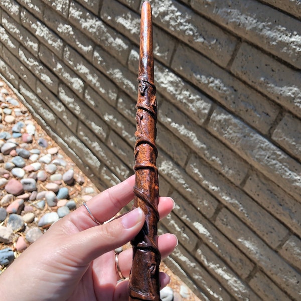 Hand Carved Witches or Wizards Wand. Dwarvish Wand With Runes. Made ...