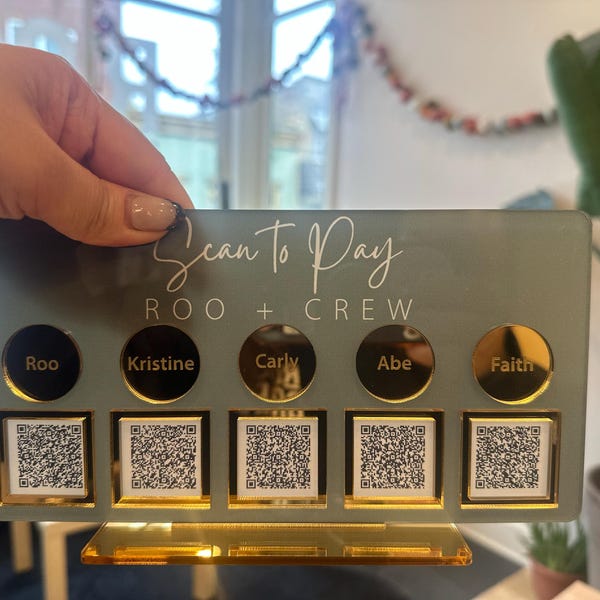 Custom Social Media Sign, Qr Code Sign, Acrylic Business Sign, Qr Code ...