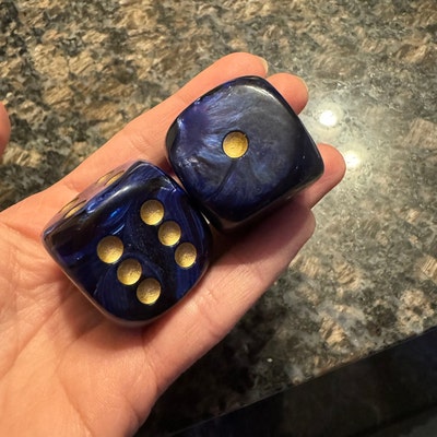 2d6-sided with Pips Dice Random Number Spinner Ring Black RPG Tabletop ...