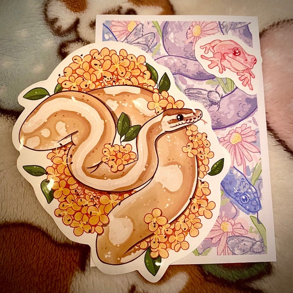 Crested Gecko With Peaches Sticker Reptiles Vinyl Glossy Waterbottle ...