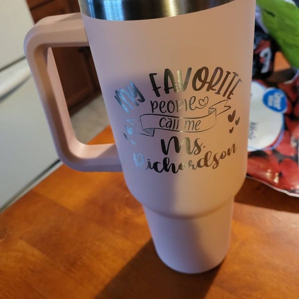 Personalized 40oz Tumbler, Custom Engraved Travel Mug With Handle ...