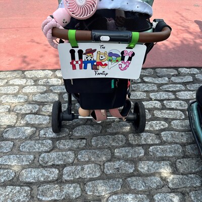 Personalized Family Name Stroller Tag, Amusement Theme Park Sign for ...