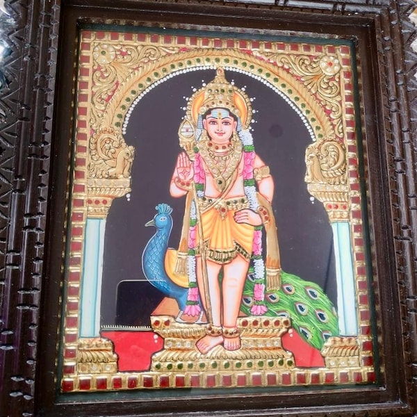 Shanku Chakra Naamam Garuda Hanuman Hindu Home Decor Wall Panel Wooden ...