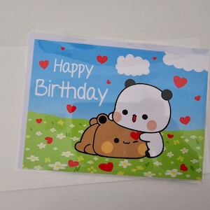 Bubu and Dudu Birthday Card, Cute Birthday Card, Kawaii Greeting Cards ...