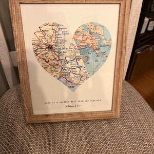 Personalized Map Art Couples Engagement Wedding Gifts | Etsy