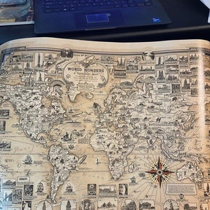 1925 Vintage Medieval Map Medieval Map of East and West Vintage Old Map ...