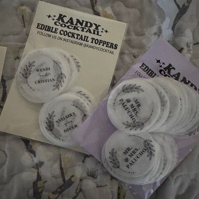 50 Edible Garnish Toppers Happy Birthday Set Pack 2 Inch Cocktail ...