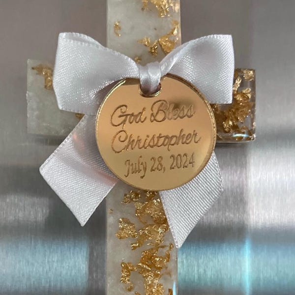 Personalized Baptism Favor Tag, Cross Baptism Name Tag, Lettering Name ...