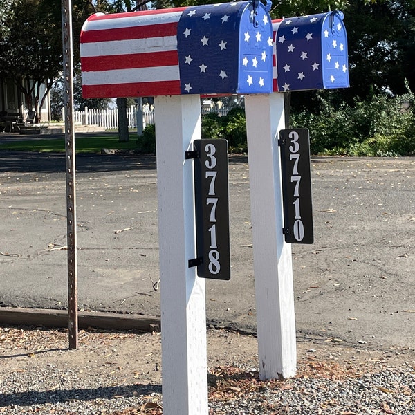 Hanging Reflective Mailbox Post Sign, Ariel Font, up to 5 Numbers - Etsy