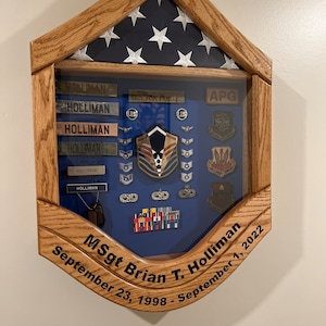 Handcrafted Air Force Msgt Shadowbox Military Shadowbox Retirement ...