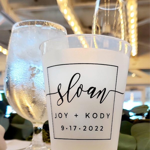 Square Monogram Shatterproof Cups, Personalized Cups, Frost Flex ...