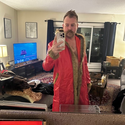 Santa Coat Santa Claus Leather Handmade Trench Coat Christmas ...