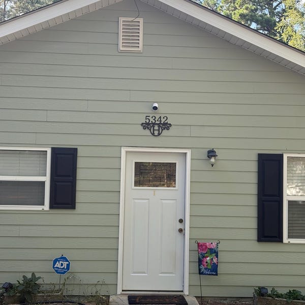 Initial Address Monogram, Metal House Number Signs, Address Metal Wall ...