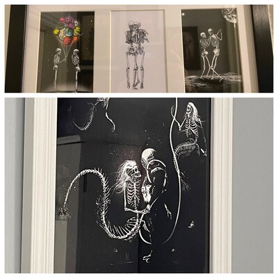 Siren. Art Print. Skeleton Dark Mermaid, Skull Art, Surreal Gothic Home ...