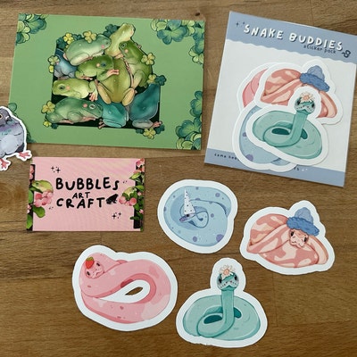 Snake Stickers Snake Buddies Snake With Hats Sticker Pack Laptop Vinyl ...