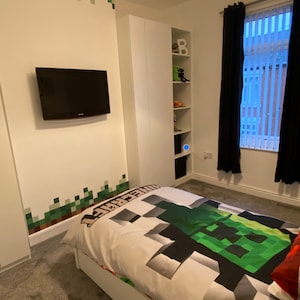 Pixel Block Room Border Wall Sticker Minecraft Inspired Sticker Gamer ...