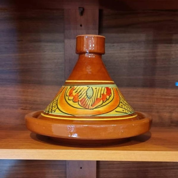 Handcrafted Moroccan Tagine | Classic Brown Ceramic | Hand-painted ...
