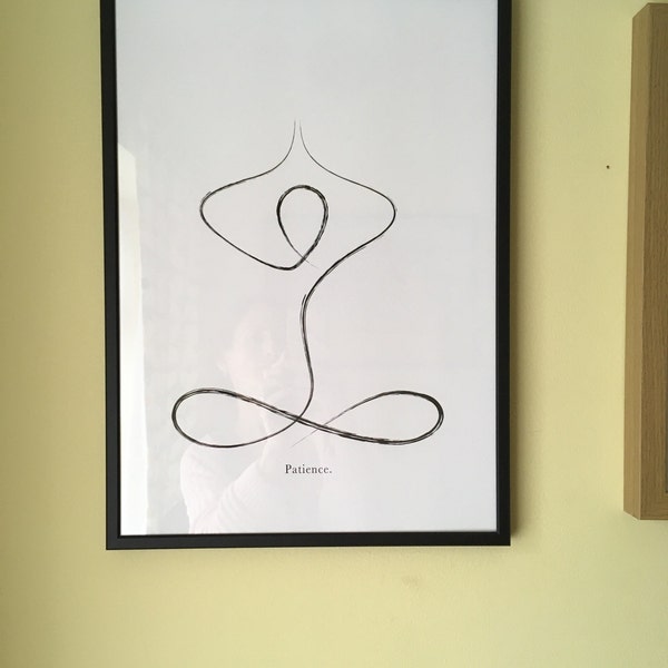 Pilates Pose Poster, Continuous One Line Art Print, Black Single Line ...