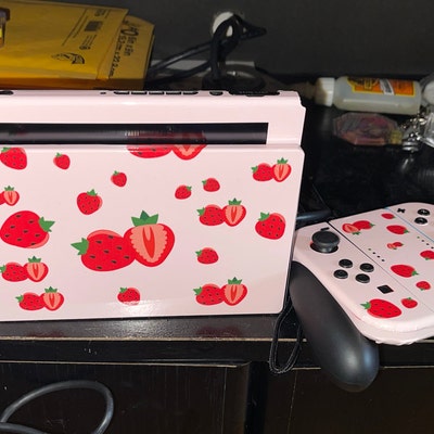 Cute Strawberry Nintendo Switch Skin ,pink Kawaii Nintendo Switch Skin ...