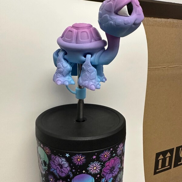 Mini Dragon STRAW TOPPER 3D Printed Fidget Toy for 10mm Straws (fits ...