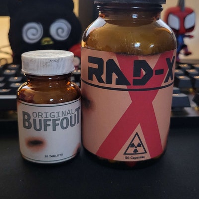 Fallout 4 Inspired Unofficial Weathered Buffout Glass Bottle Container ...