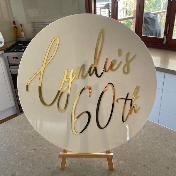 Double Layer Round Acrylic Birthday Sign | 21st | Milestone Sign ...