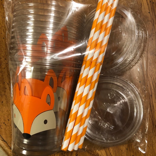 Fox Cups - Fox Party Cups, Fox Birthday Supplies, Fox Party Favors ...