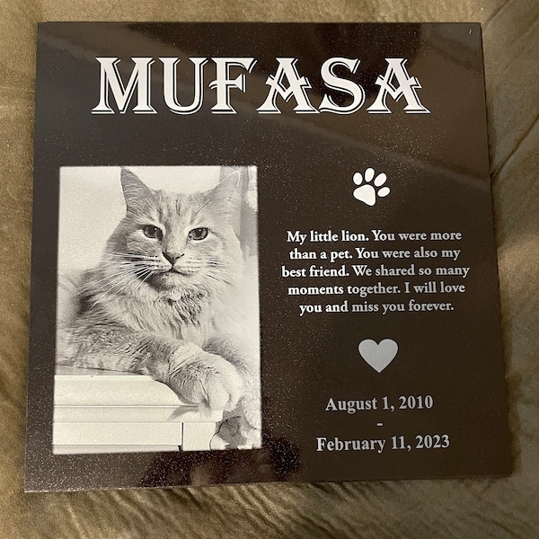 12x8 Custom Personalized Pet Headstone, Tombstone Laser Engraved on the ...