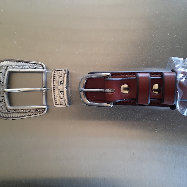 Amish Handmade Leather Belt: Texas Ranger Style Western Belt, 1.5